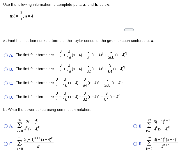 Solved Use the following information to complete parts a. | Chegg.com