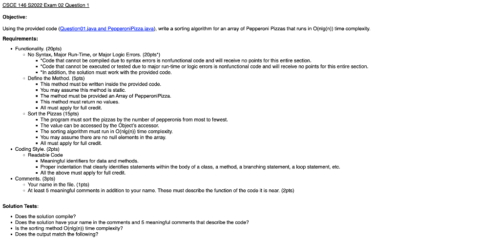 CSCE 146 S2022 Exam02 | Chegg.com