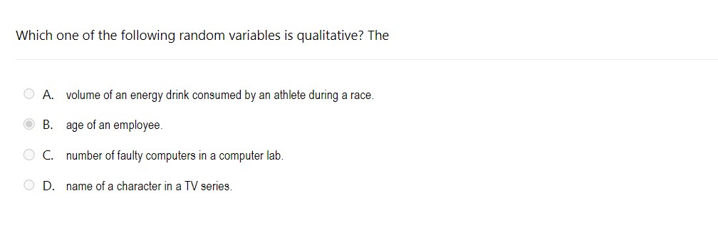 Solved Which one of the following random variables is | Chegg.com