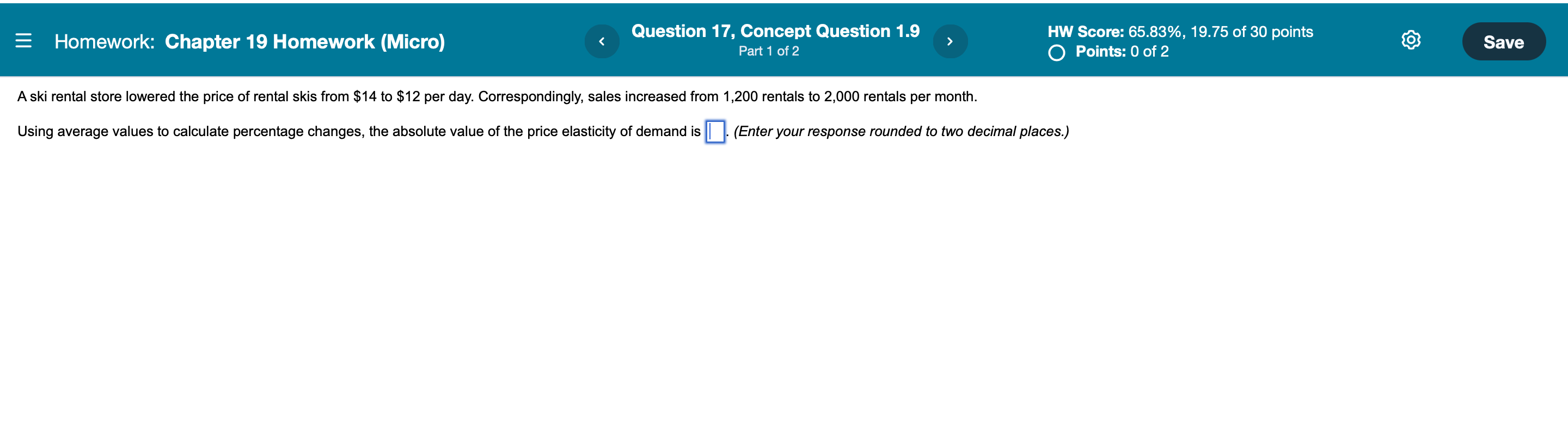 Solved Homework Chapter 19 Homework Micro Question 17