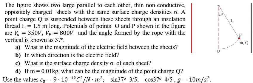 Solved - - The figure shows two large parallel to each | Chegg.com