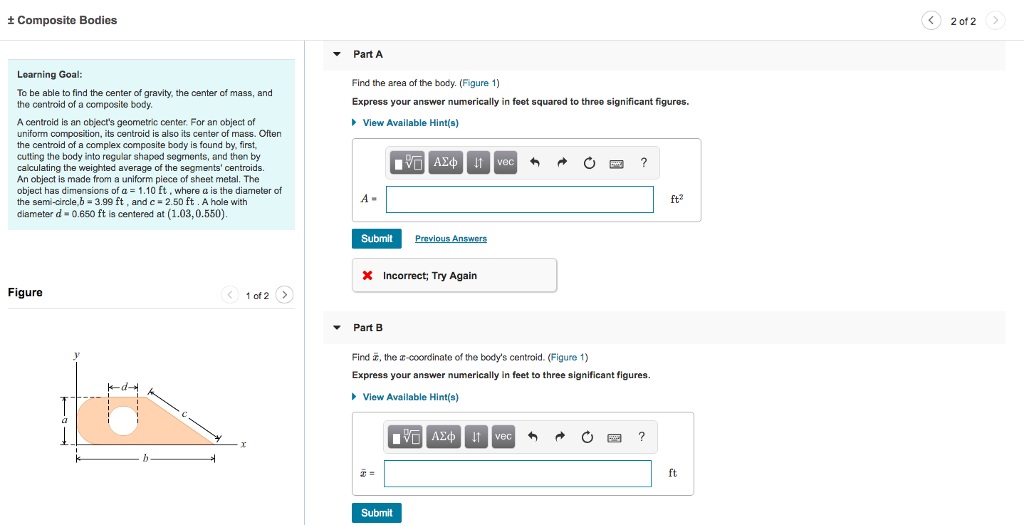 Solved t Composite Bodies 2of2 Part A Learning Goal Find the | Chegg.com