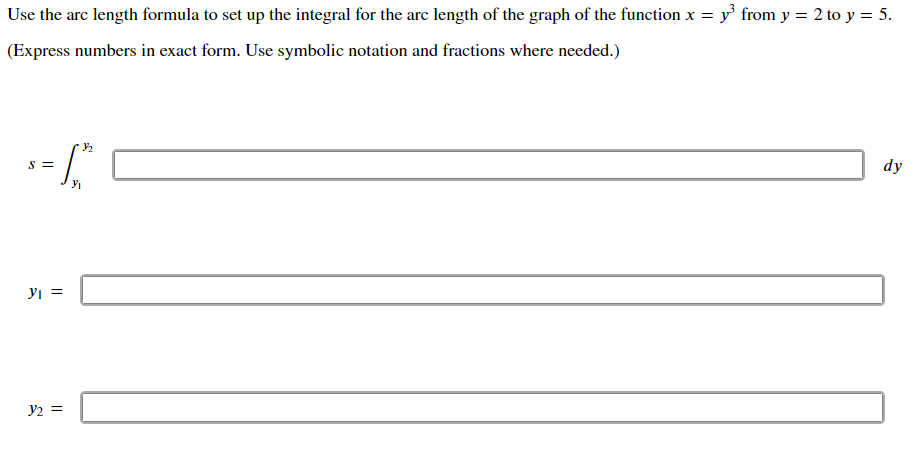 Solved Use the arc length formula to set up the integral for | Chegg.com
