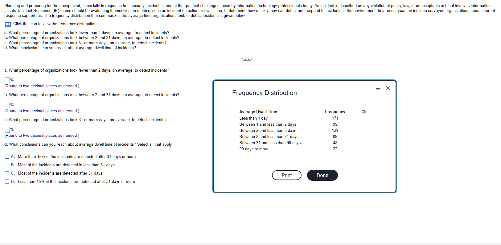Solved response capabilities. The frequency distribution | Chegg.com