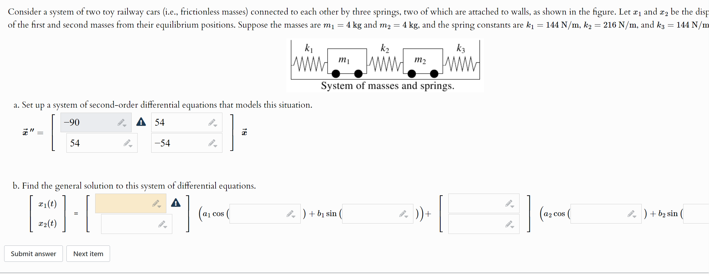 Solved Consider a system of two toy railway cars (i.e., | Chegg.com