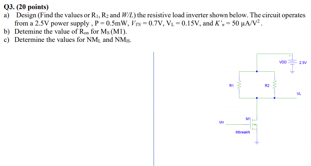 Solved Q3. (20 points) a) Design (Find the values or R1,R2 | Chegg.com