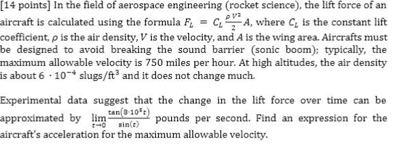 [14 points] In the field of aerospace engineering | Chegg.com