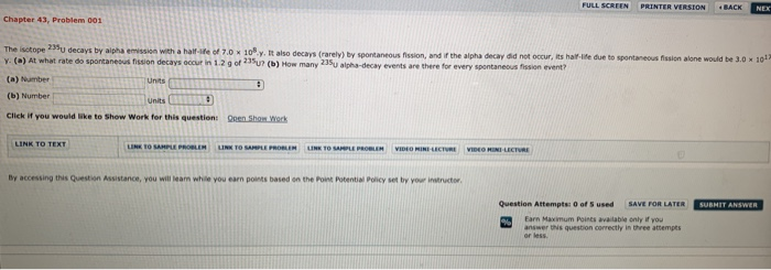 Solved FULL SCREEN PRINTER VERSION BACK IE Chapter 43, | Chegg.com