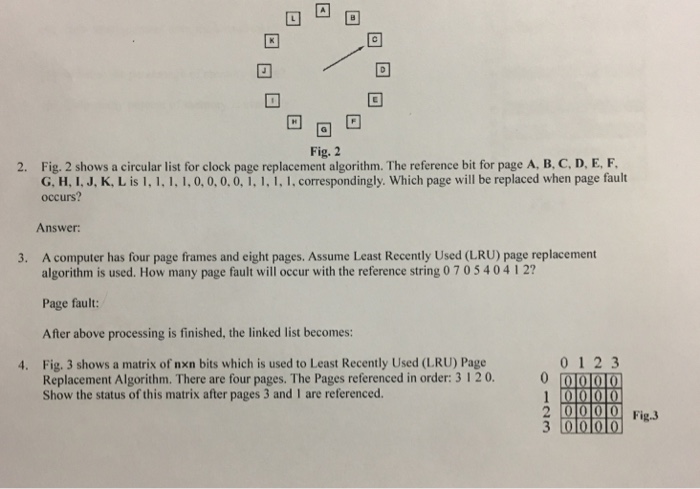 Solved Figure 2 shows a circular list for clock page | Chegg.com