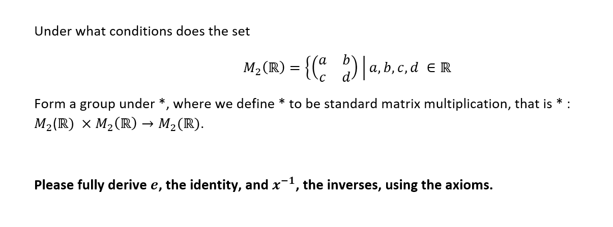 Solved Under what conditions does the set | Chegg.com