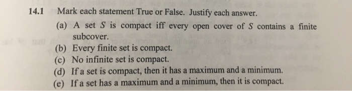 Solved Mark each statement True or False. Justify each | Chegg.com