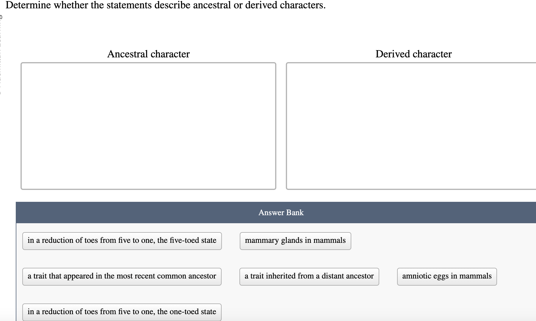 Solved Determine whether the statements describe ancestral | Chegg.com