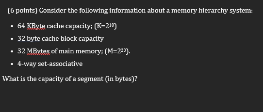 Solved 6 Points Consider The Following Information About A 