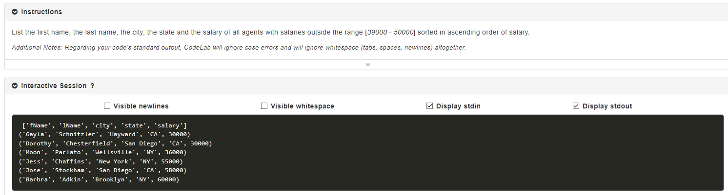 Solved SQL DATA LANGUAGE ['fName', 'lName', 'city', 'state', | Chegg.com
