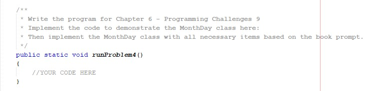 Solved Write A Class Named Monthdays The Classs