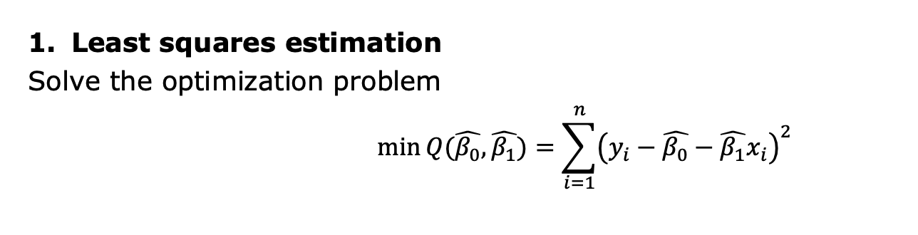 Solved Least squares estimationSolve the optimization | Chegg.com
