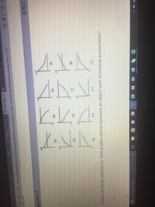 Solved Which of these velocity vs. time graphs above | Chegg.com