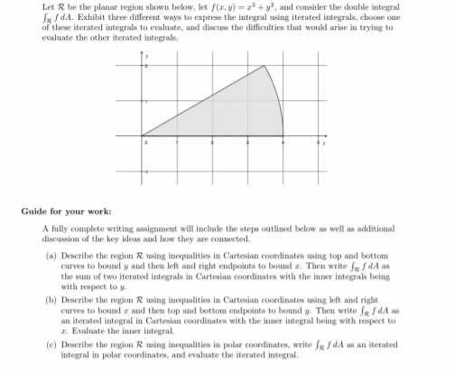 Solved Let R be the planar region shown below, let fix,y) = | Chegg.com