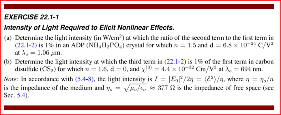 Solved Intensity of Light Required to Elicit Nonlinear | Chegg.com
