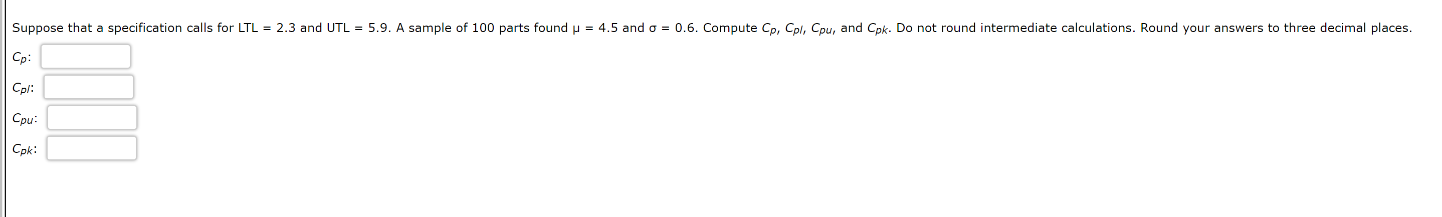 Solved Cp Cpl: Cpu: Cpk : | Chegg.com