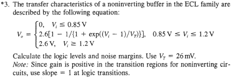 Solved *3. The transfer characteristics of a noninverting | Chegg.com