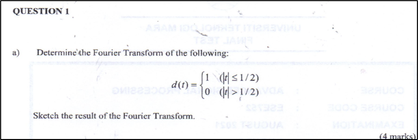 Solved a) Determine'the Fourier Transform of the following: | Chegg.com