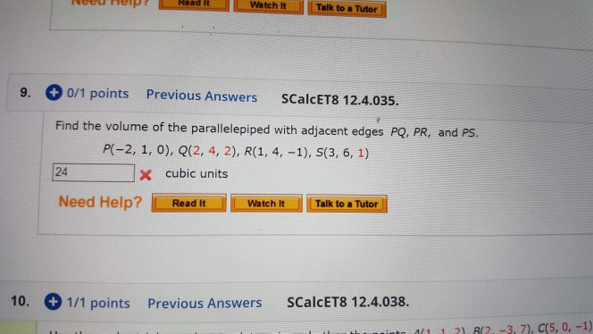 Solved Tweeu Help Read it Watch it Talk to a Tutor 9. 0/1 | Chegg.com