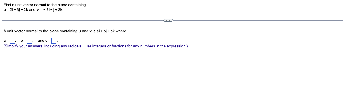 Solved Find a unit vector normal to the plane containing | Chegg.com