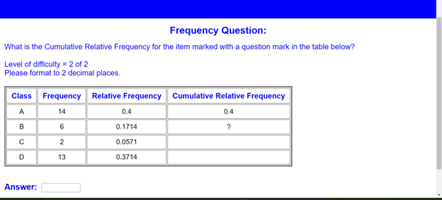 Solved Frequency Question: What is the Cumulative Relative | Chegg.com