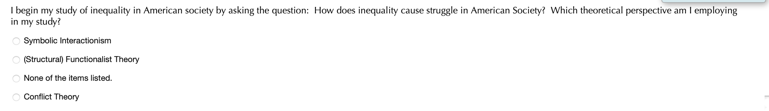 Solved in my study? Symbolic Interactionism (Structural) | Chegg.com