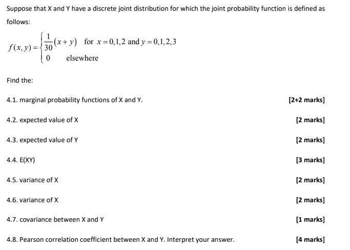 Solved Suppose that X and Y have a discrete joint | Chegg.com