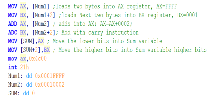 Solved write a extended multiplication in assembly | Chegg.com