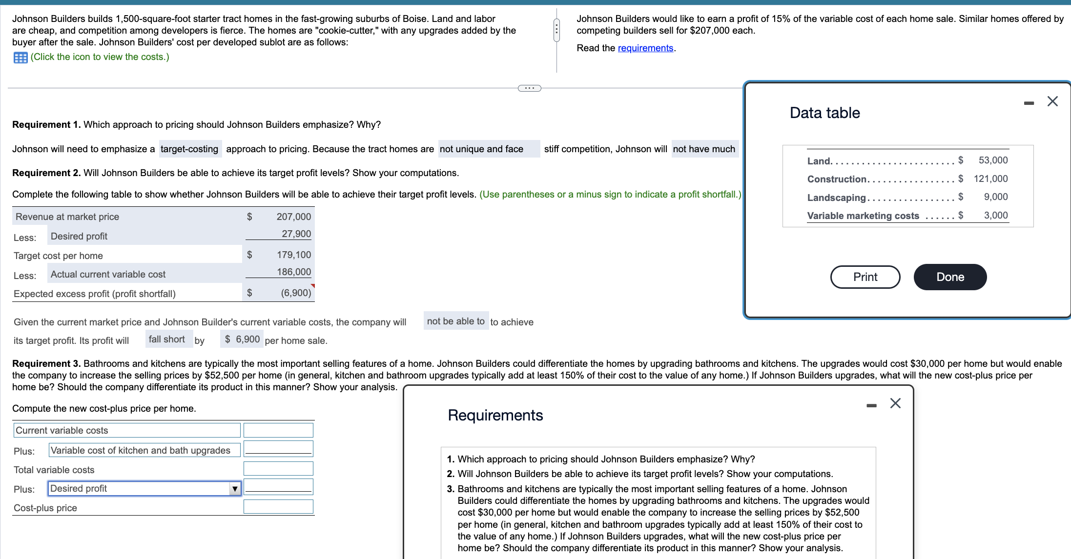 Solved Need help only on Requirement 3 ﻿Johnson Builders | Chegg.com