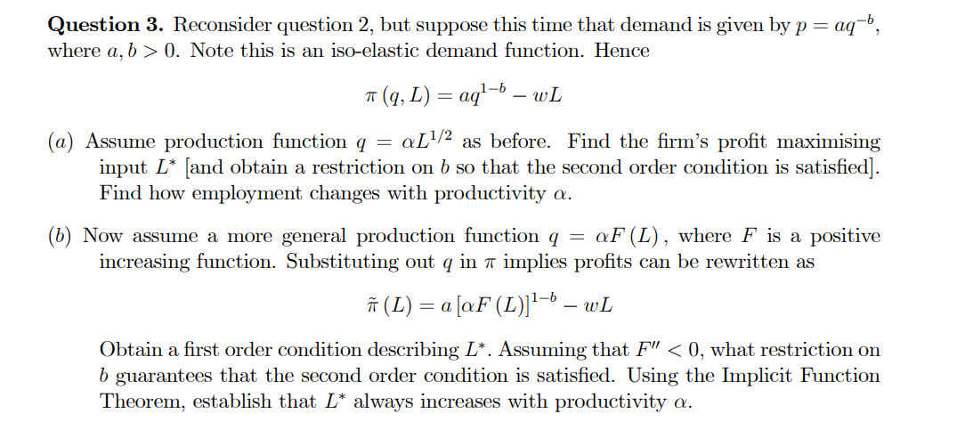 Solved Question 3. Reconsider question 2, but suppose this | Chegg.com Solved Question 3. Reconsider question 2, but suppose this | Chegg.com