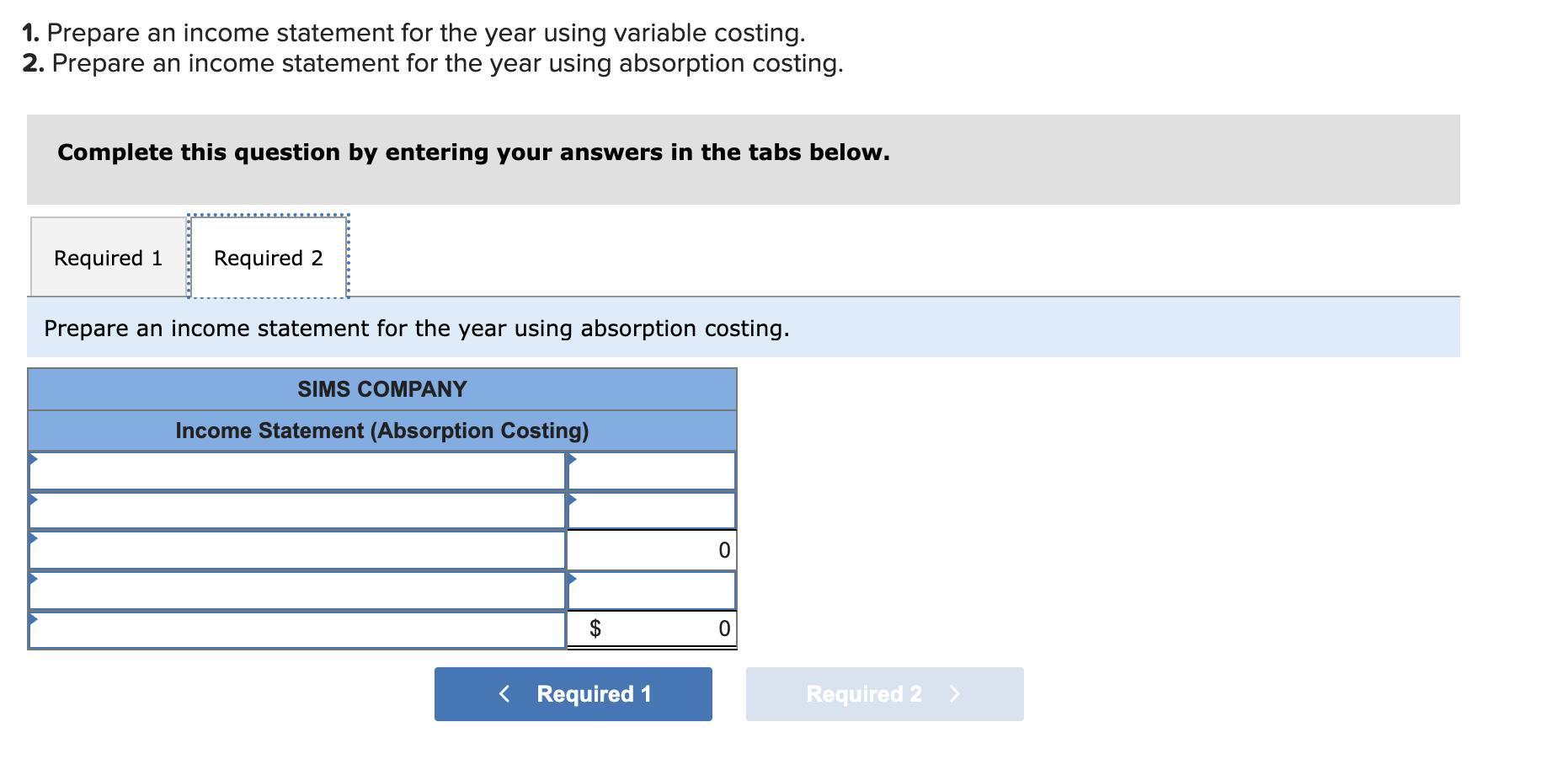 Solved 1. Prepare an income statement for the year using | Chegg.com