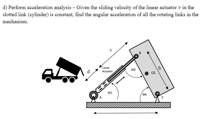 Solved d) Perform acceleration analysis - Given the sliding | Chegg.com