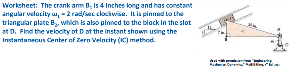 Solved VC Worksheet: In the linkage shown below, the | Chegg.com