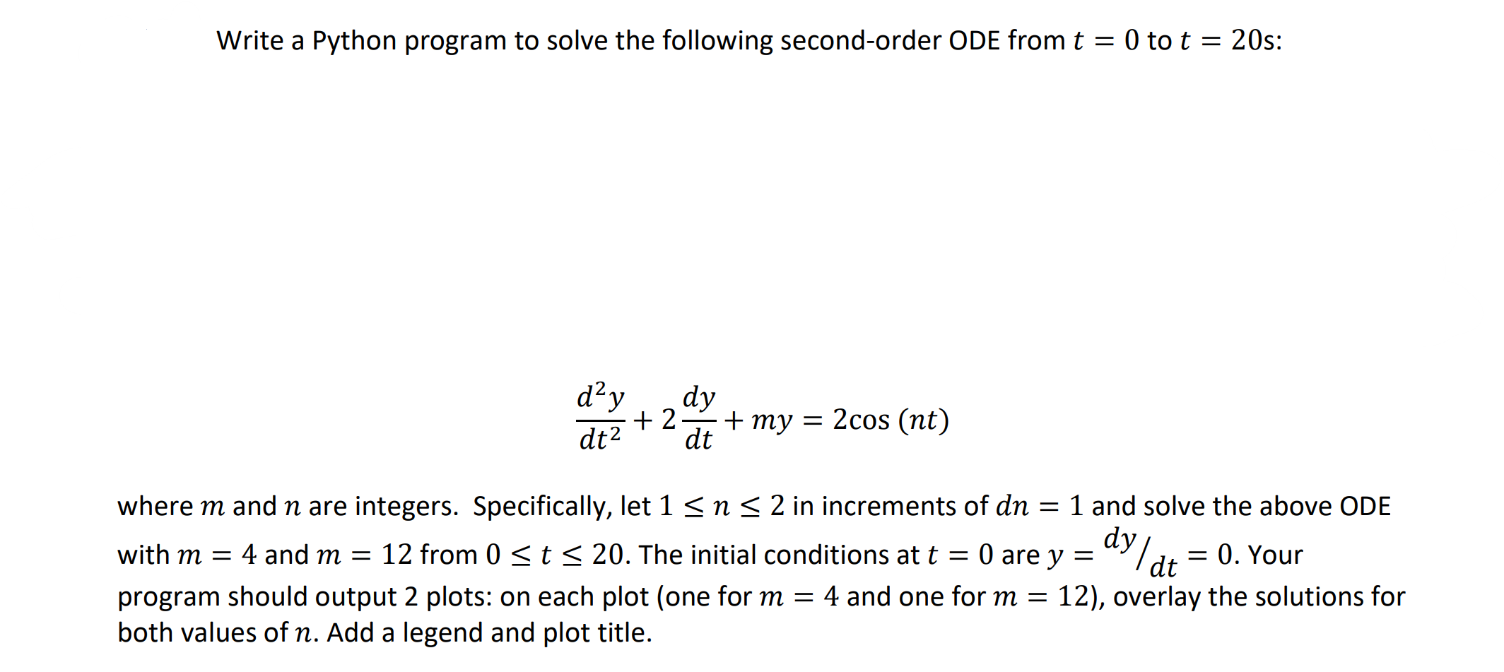 Solved Write A Python Program To Solve The Following Chegg