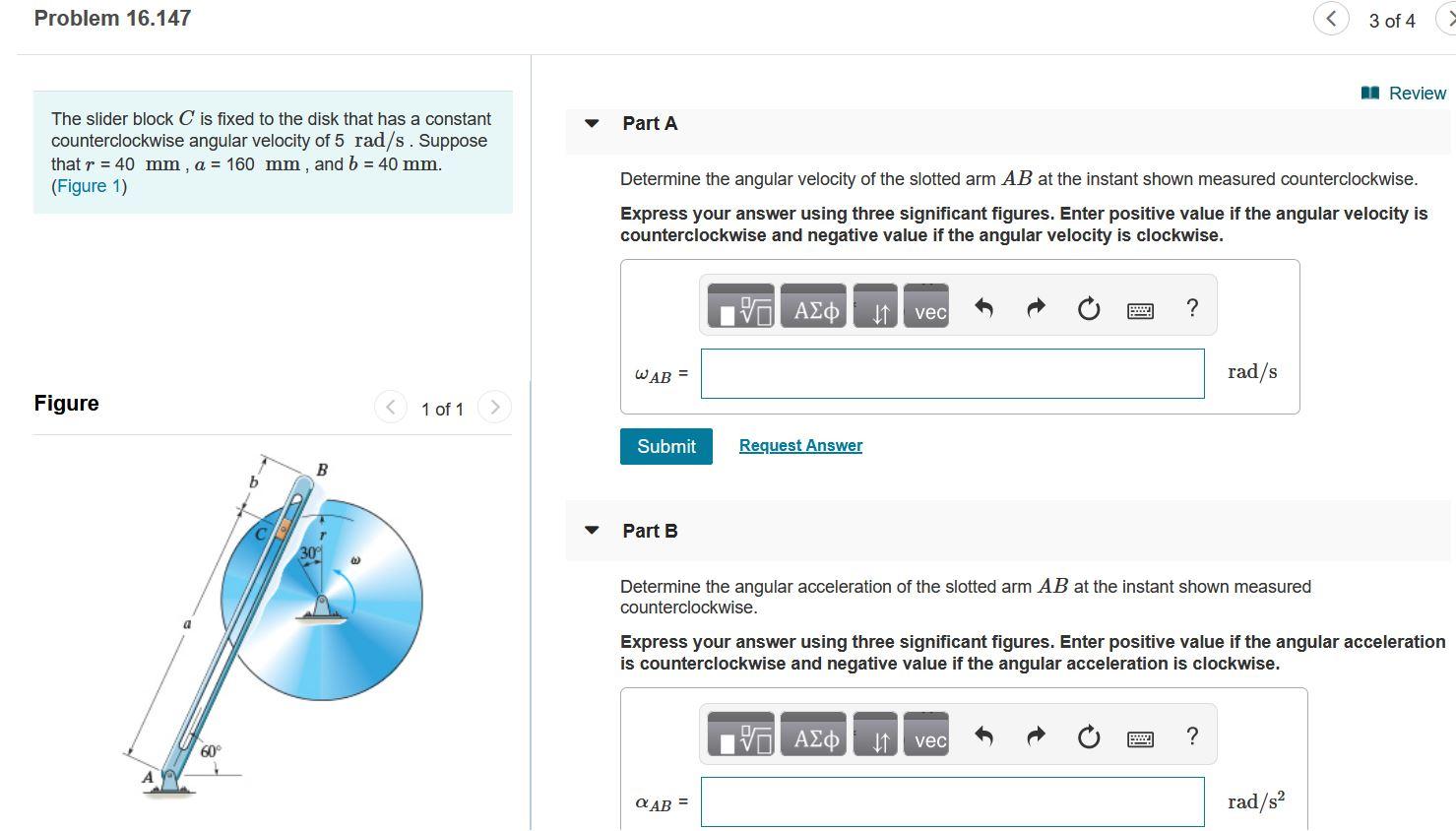 Solved Problem 16.150 4 of 4 I Review The two-link mechanism | Chegg.com