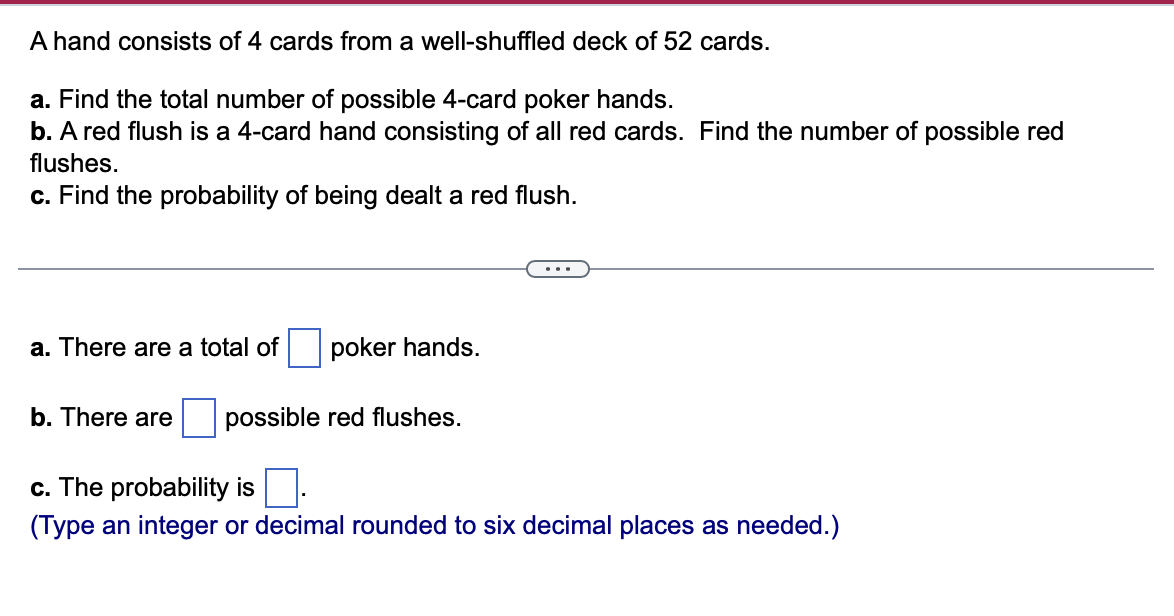Solved A hand consists of 4 cards from a well-shuffled deck | Chegg.com
