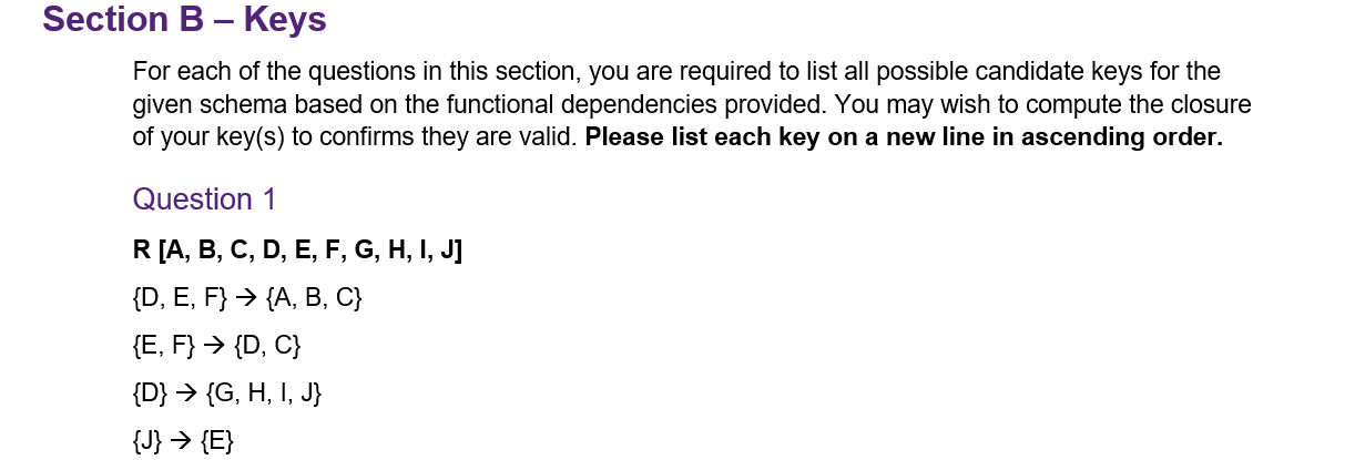 Solved For each of the questions in this section, you are | Chegg.com