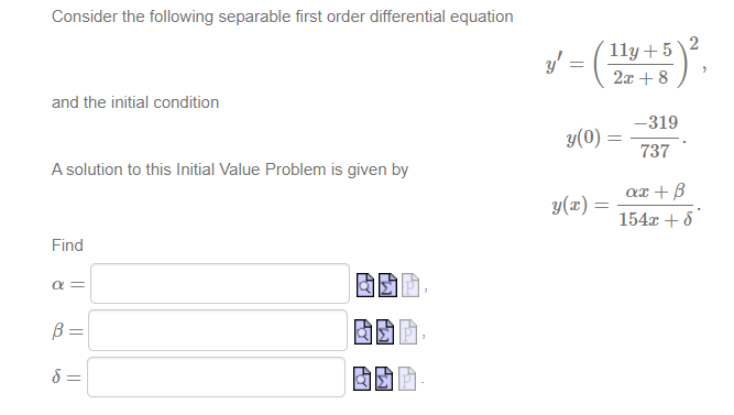 Solved Consider the following separable first order | Chegg.com