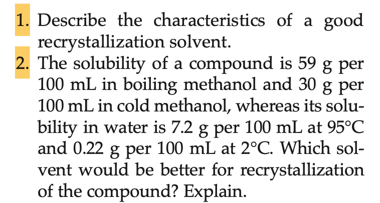 Solved 1. Describe the characteristics of a good | Chegg.com