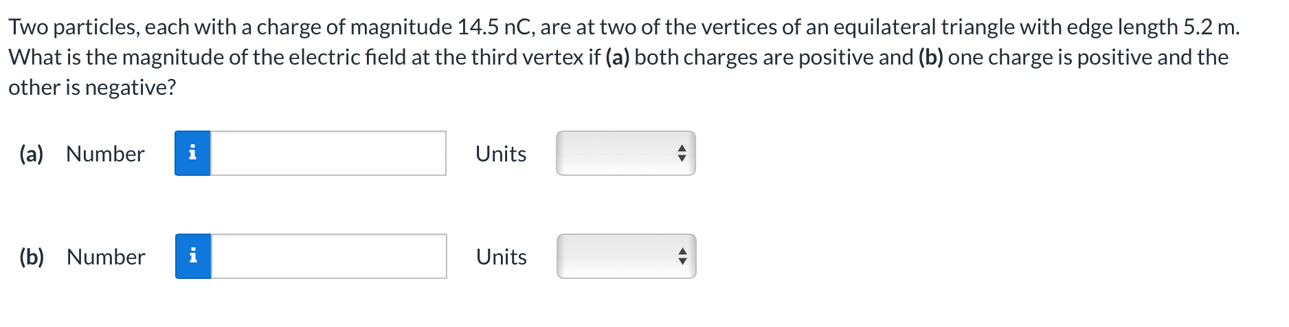 Solved Two particles, each with a charge of magnitude | Chegg.com