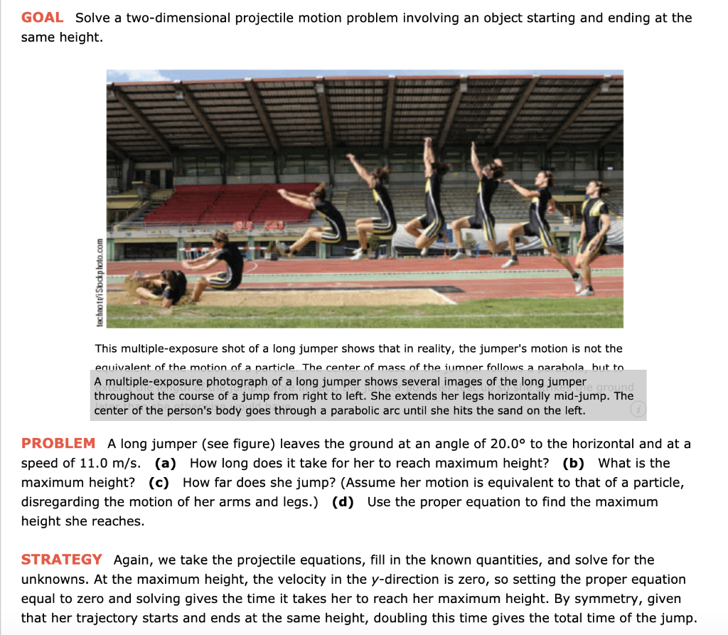 Solved GOAL Solve a two-dimensional projectile motion | Chegg.com