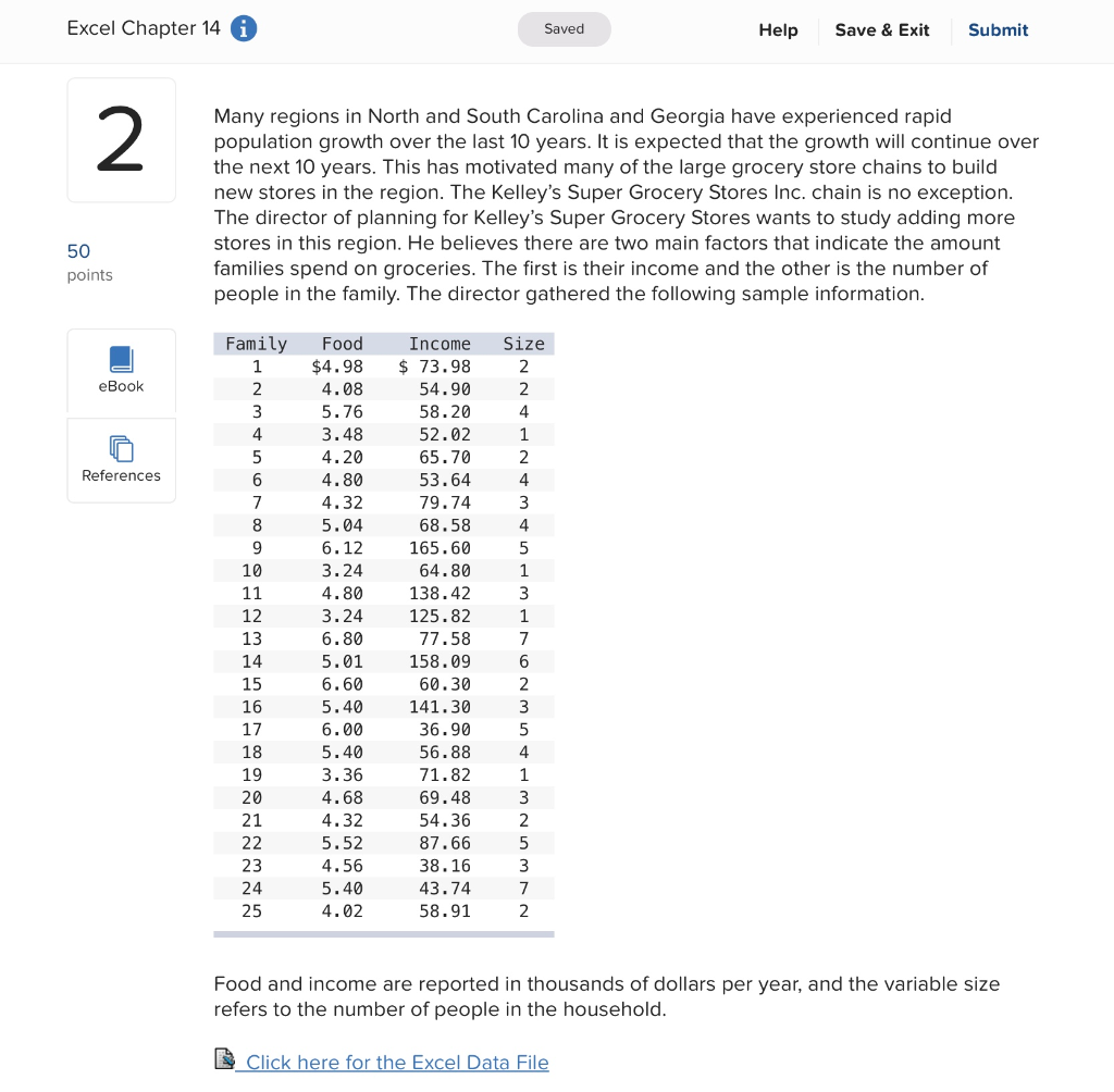 Excel Chapter 14 Saved Help Save And Exit Submit 2