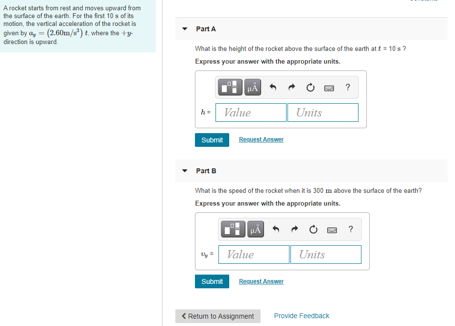 Solved A rocket starts from rest and moves upward from the | Chegg.com