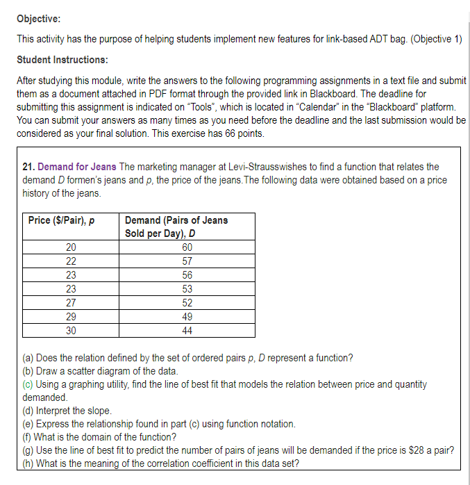 Objective: This activity has the purpose of helping | Chegg.com