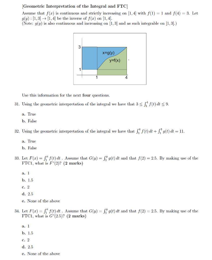 Solved [Geometric Interpretation of the Integral and FTC] | Chegg.com