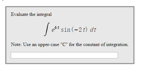 Solved Evaluate the following integral: Ultsin (3 t) dt | Chegg.com